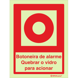 Botoneira de alarme - Quebrar o vidro para acionar
